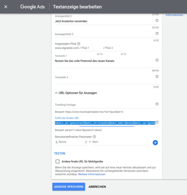 Google Ads tracking with etracker - etracker